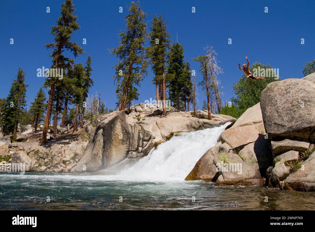 Lower Rainbow Falls in the Ansel Adams Wilderness area near Mammoth ...