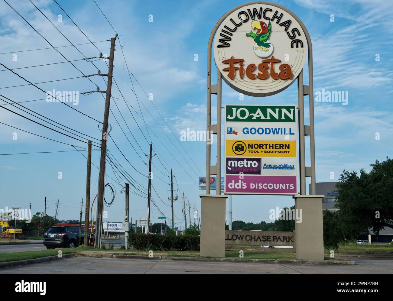 Houston, Texas USA 07-04-2023: Local business signs at Willowchase ...