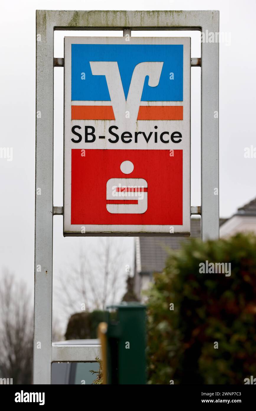 14.02.2024 Oer- Erkenschwick Bankfiliale der Volksbank und Sparkasse mit SB- Service *** 14 02 ...