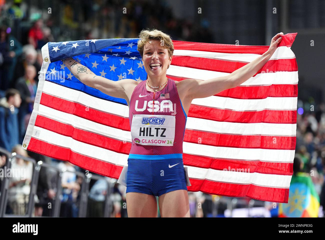 USA's Nikki Hiltz after the Women's 1500m Final during day three of the ...