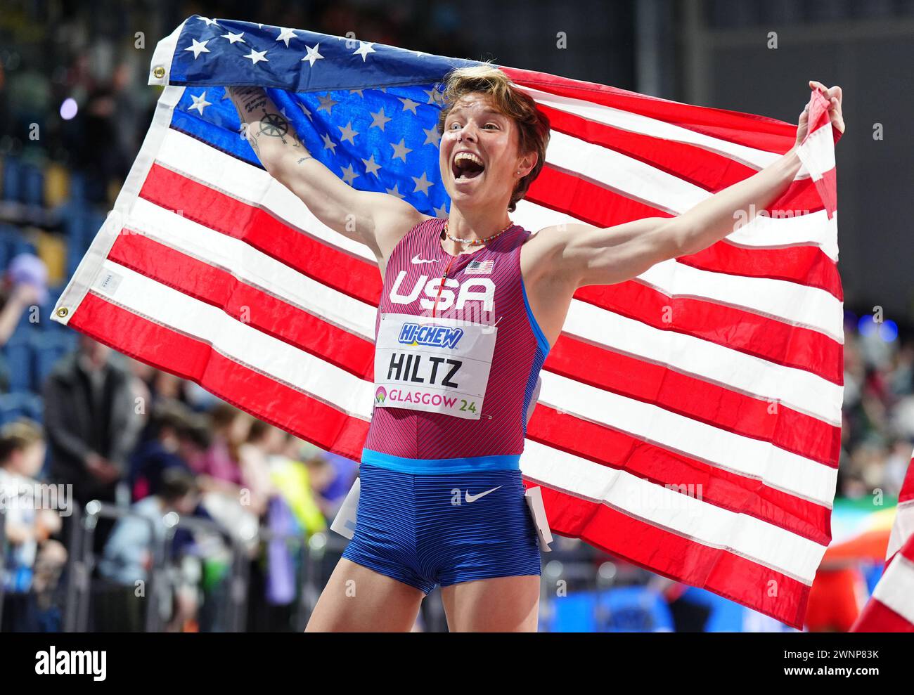 USA's Nikki Hiltz after the Women's 1500m Final during day three of the ...