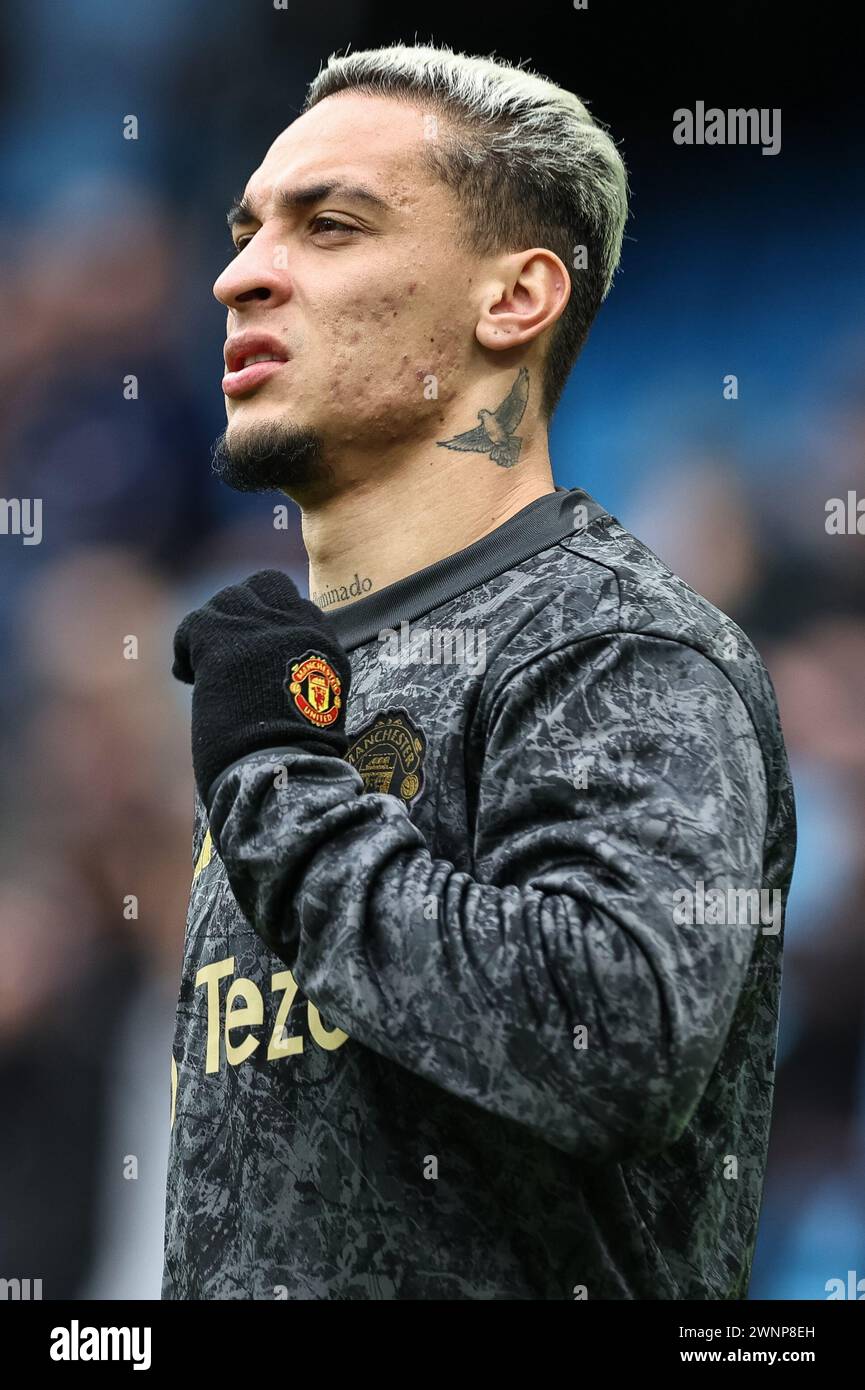 Manchester, UK. 03rd Mar, 2024. Antony of Manchester United in the ...