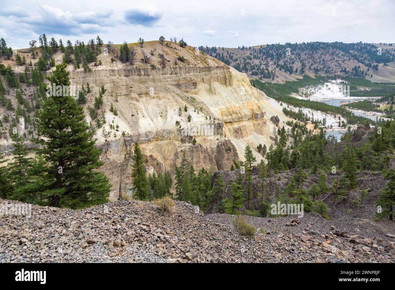 View of the Yellowstone River at the bottom of the Grand Canyon of the ...