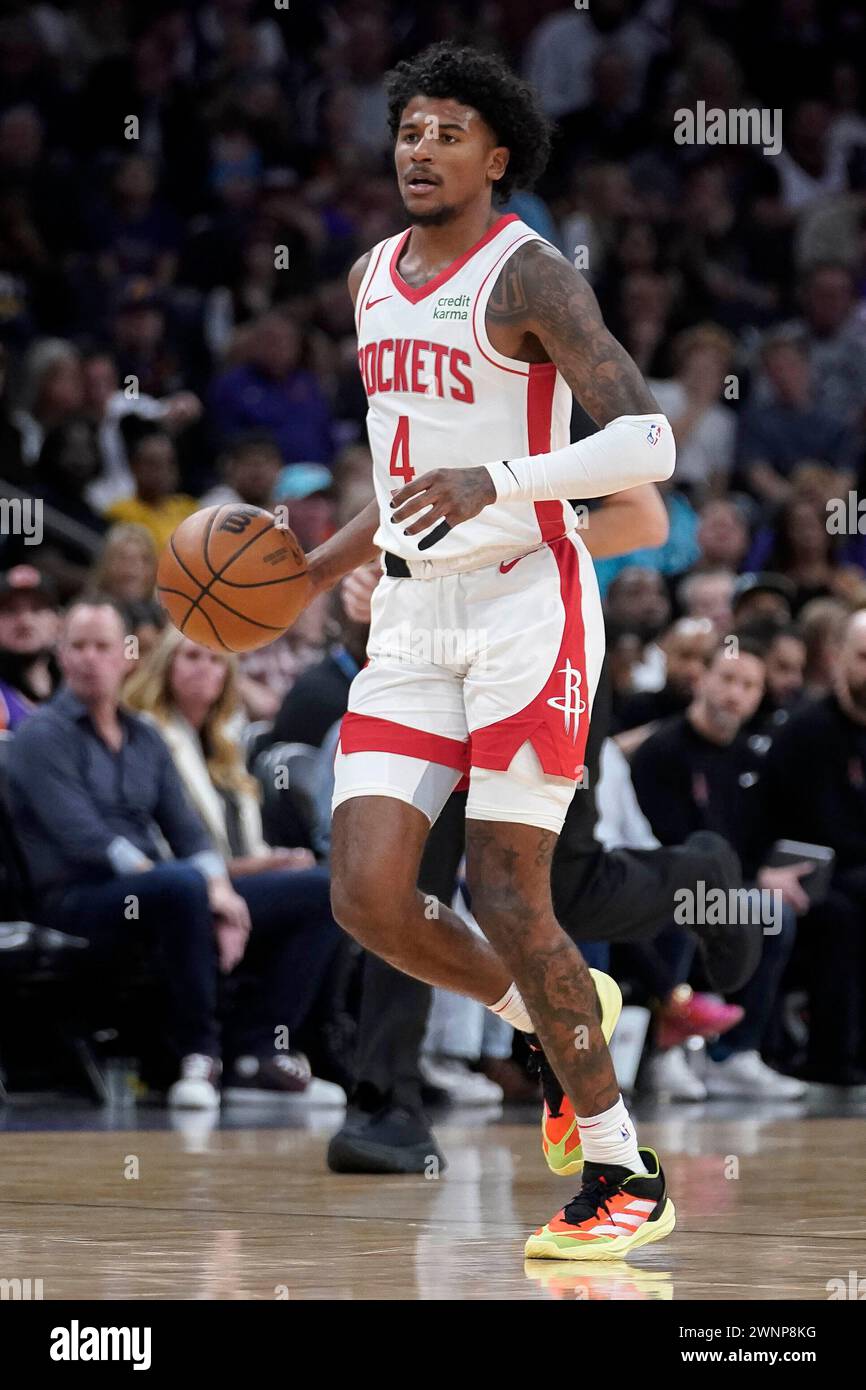 Houston Rockets guard Jalen Green (4) against the Phoenix Suns during ...