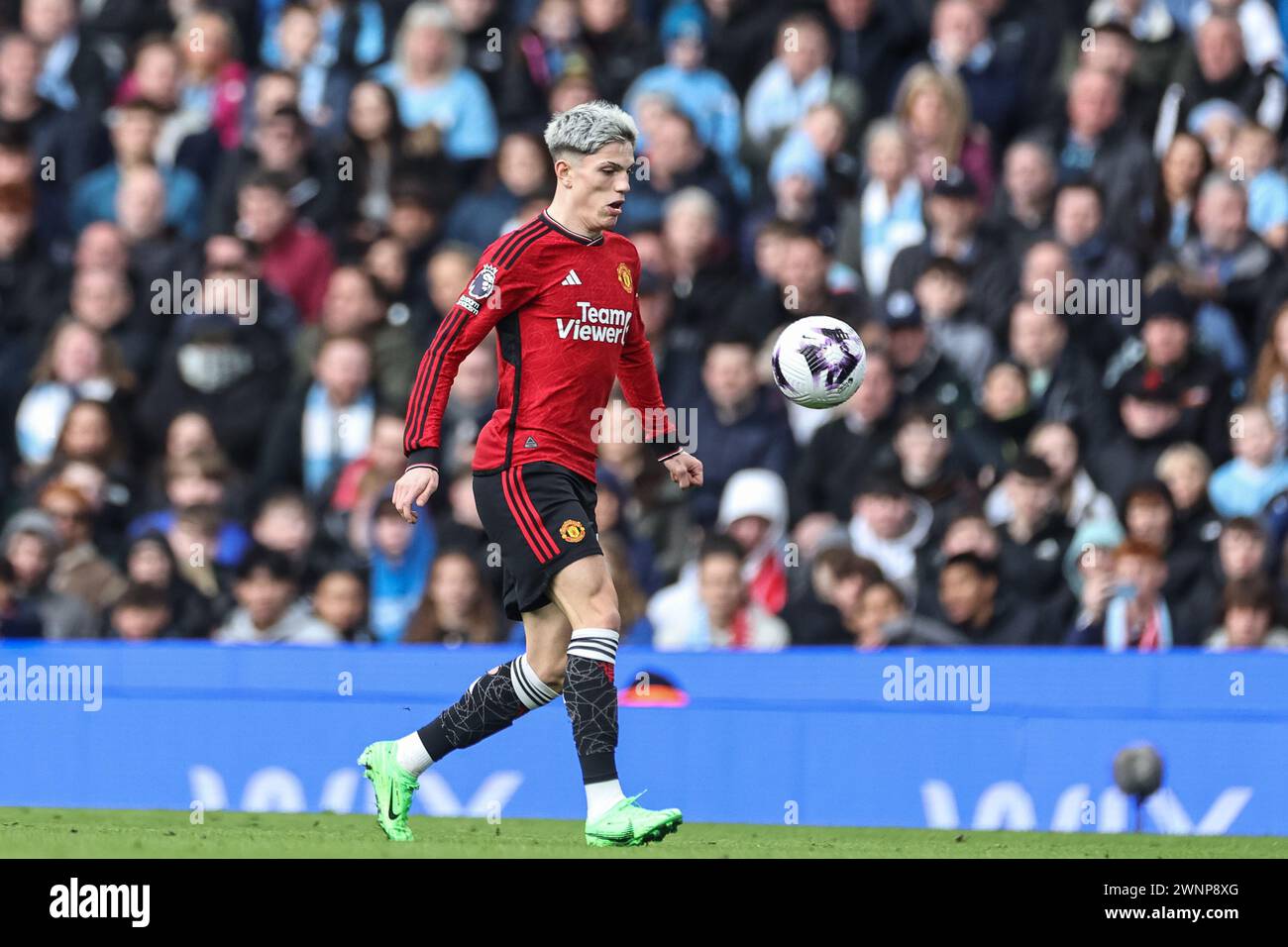 Alejandro Garnacho of Manchester United in action during the Premier ...