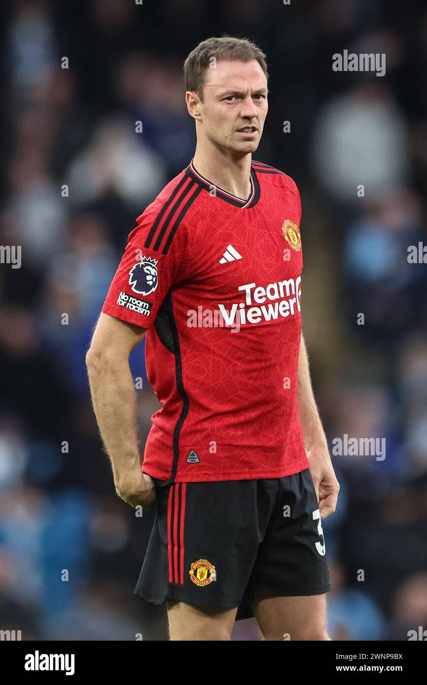 Jonny Evans of Manchester United during the Premier League match ...