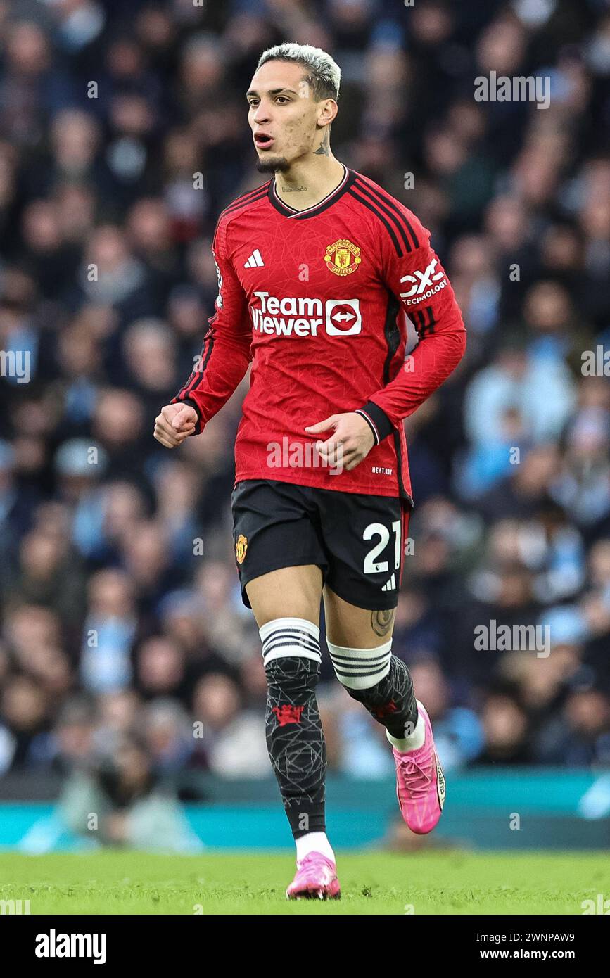 Manchester, UK. 03rd Mar, 2024. Antony of Manchester United during the ...
