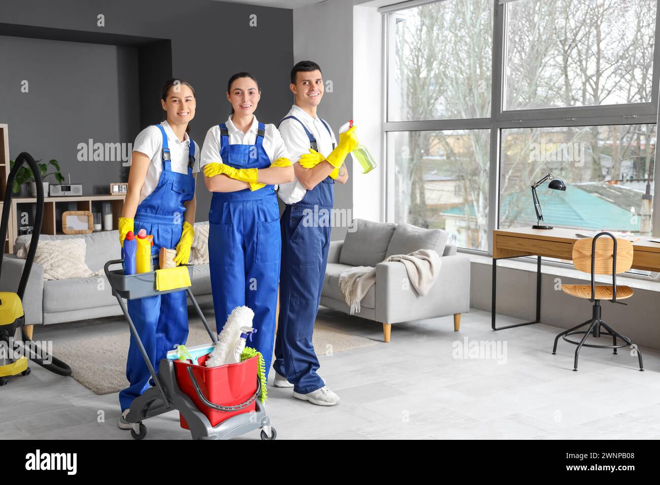 Cleaning company trolley hi-res stock photography and images - Alamy