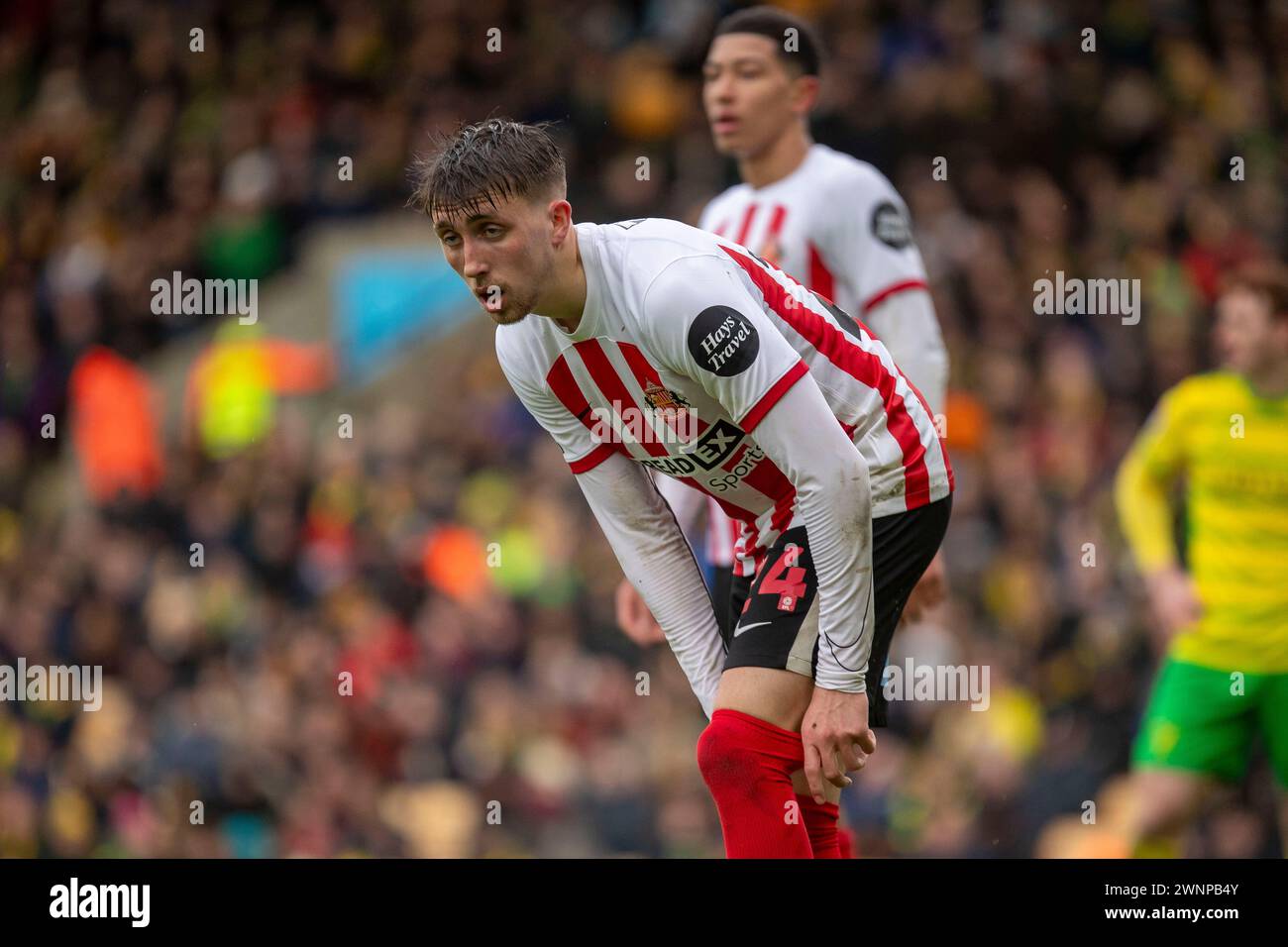 Dan Neil of Sunderland waits for a corner during the Sky Bet ...