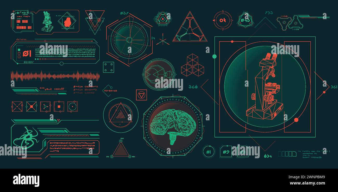 Vector data elements for sci-fi interface infographics Stock Vector ...