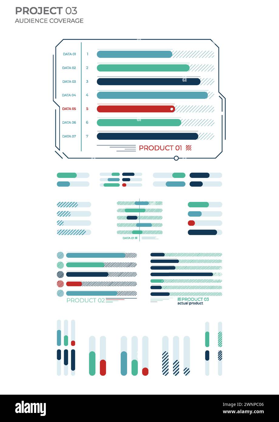 Modern business elements charts in color. Vector illustration Stock ...