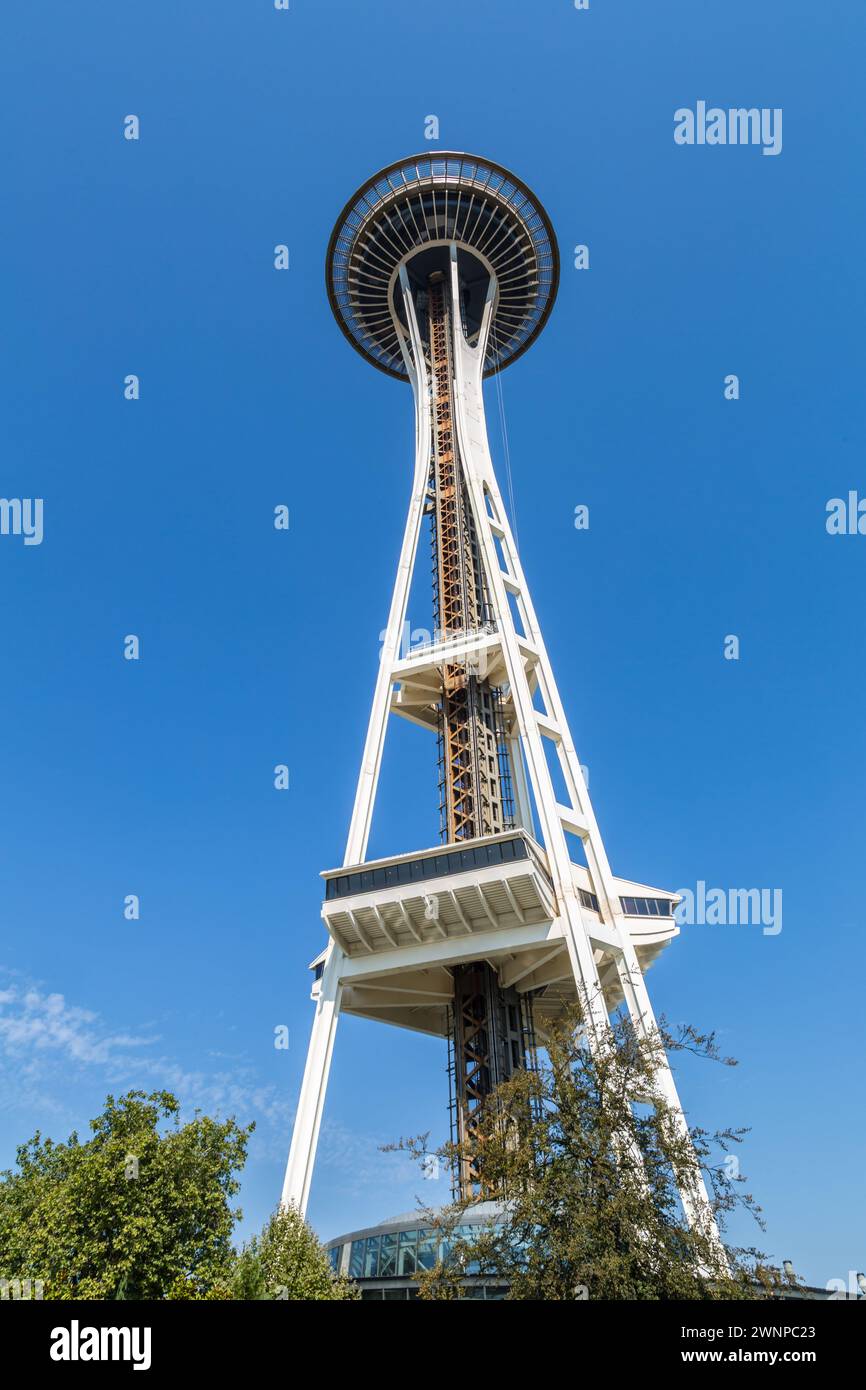 Space Needle tower in downtown Seattle, Washington Stock Photo - Alamy