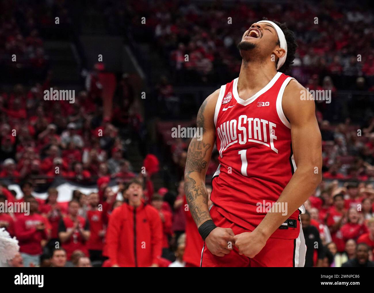 COLUMBUS, OH - MARCH 03: Roddy Gayle Jr. #1 of the Ohio State Buckeyes ...