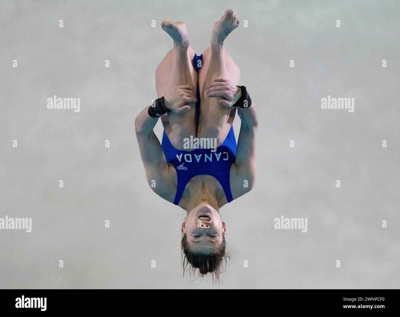 Caeli McKay, of Canada, competes during the women's 10m platform final ...