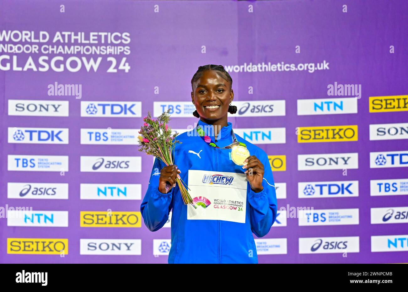 Glasgow, Scotland, UK. 03rd Mar, 2024. Medel Ceremony - Womens 60m Sprint - (PIC - Julien ALFRED ...