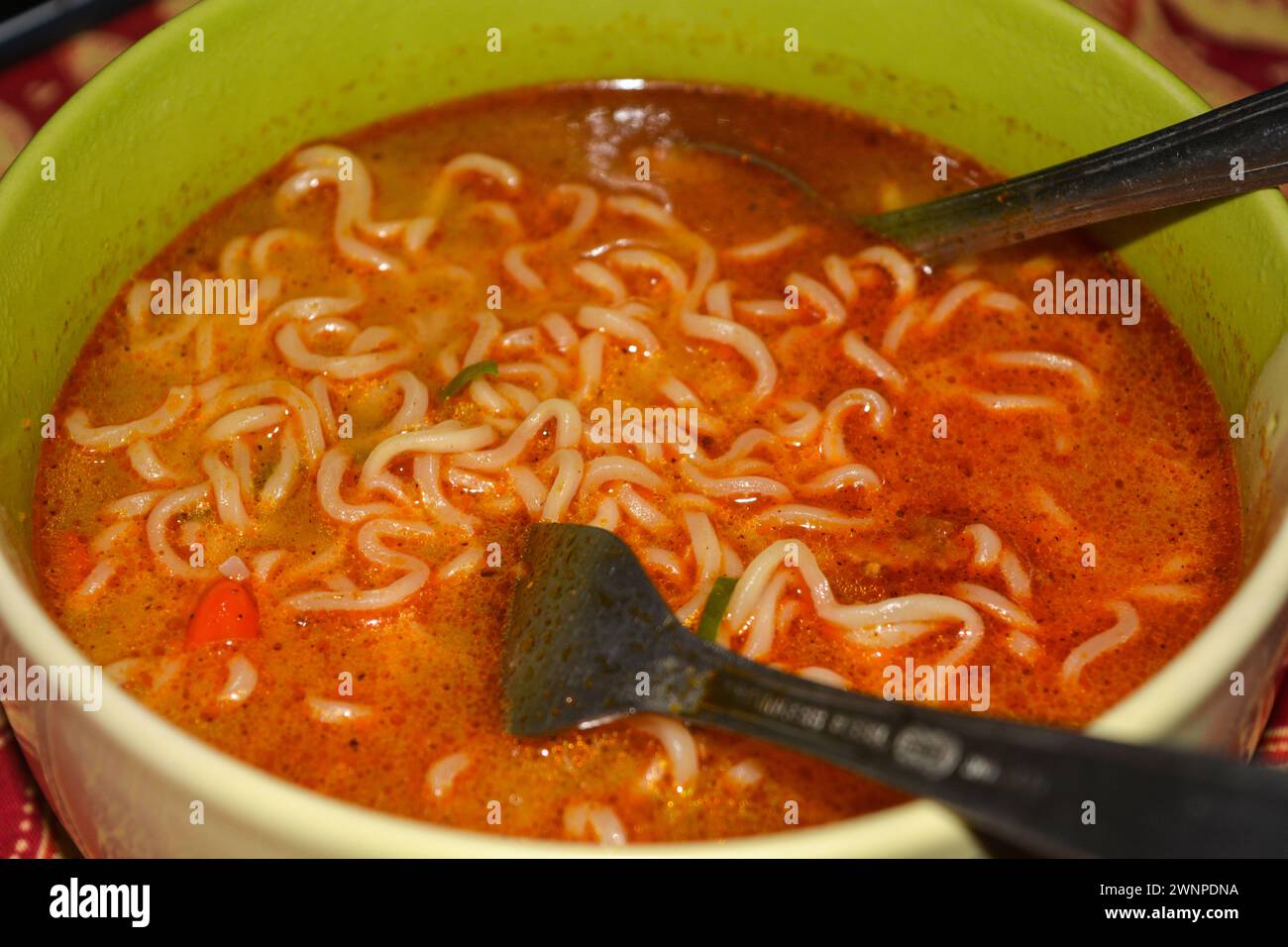 Photo of Indomie soup with vegetables. Spicy sauce Stock Photo - Alamy