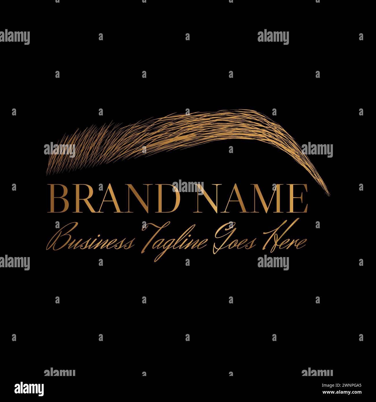 Brow Artist Logo Template with Gold Eyebrows Stock Vector Image & Art ...