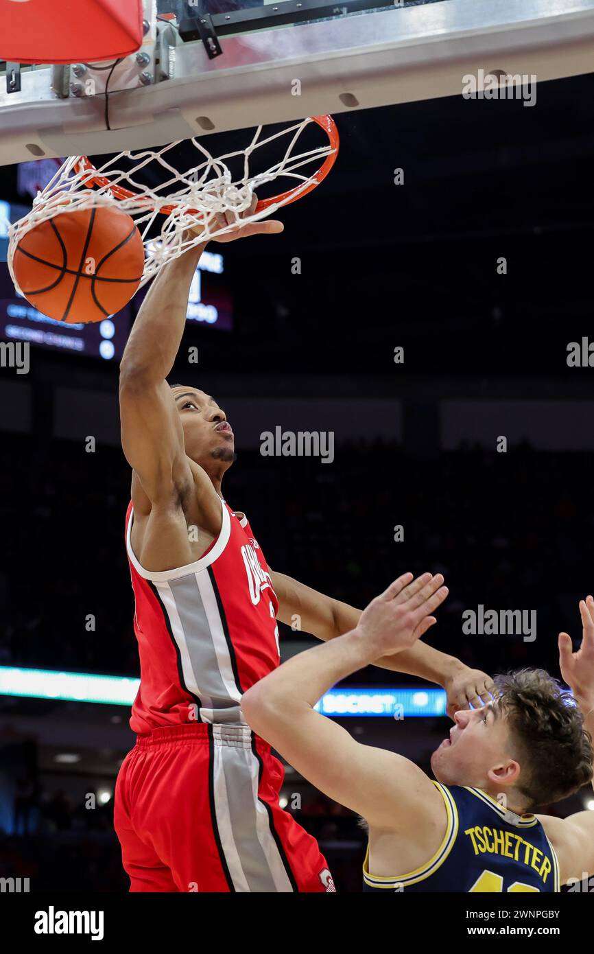 Columbus, Ohio, USA. 3rd Mar, 2024. Ohio State Buckeyes forward Zed Key ...