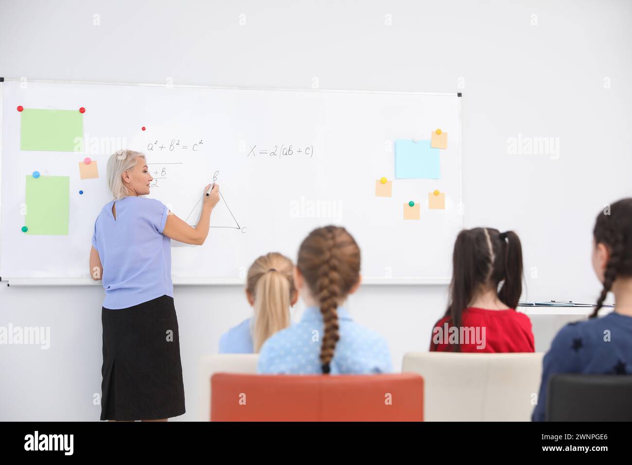 Math classroom teacher students hi-res stock photography and images - Alamy