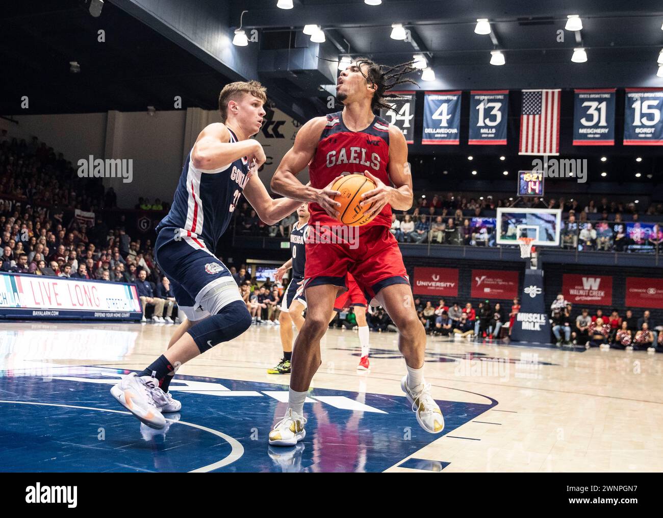 March 02 2024 Moraga, CA U.S.A. St. Mary's forward Mason Forbes (25 ...