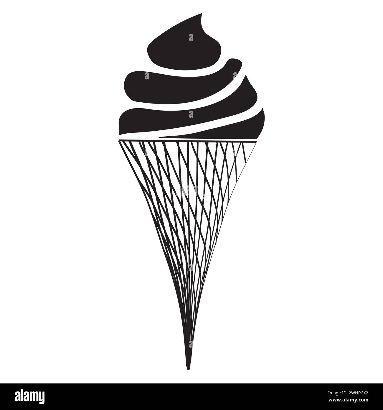 Abstract Black and White Ice Cream Illustration Stock Vector Image ...