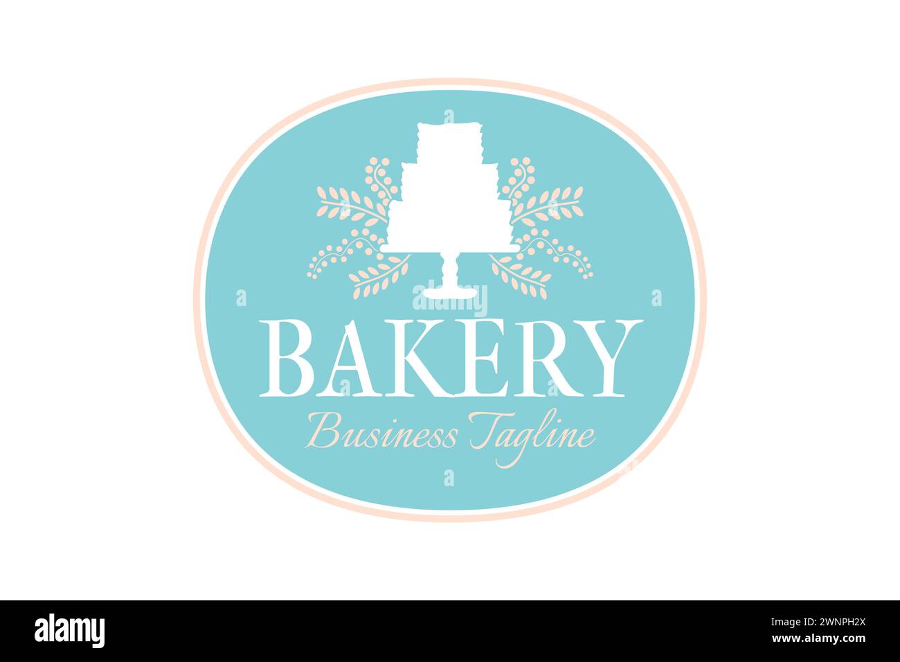 Bakery and Cake Beautiful Round Badge Logo Design in Pastel Colors ...