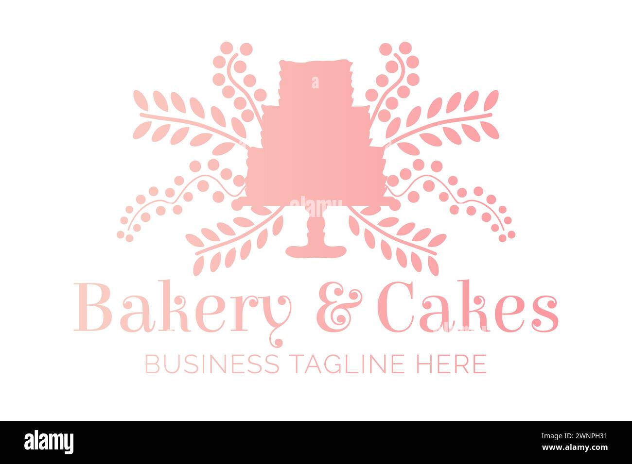 Pastel Pink Bakery and Cakes Nice Logo Design for Patissierie Stock ...