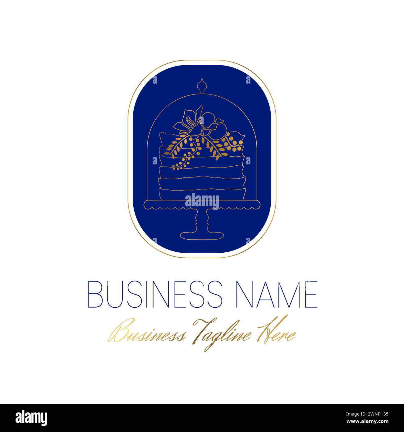 Blue Gold Cake and Bakery Logo Design Stock Vector Image & Art - Alamy