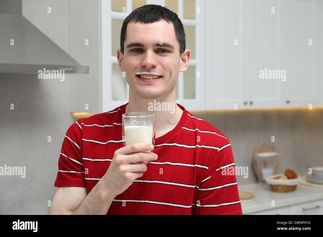 Young milk mustache hi-res stock photography and images - Alamy