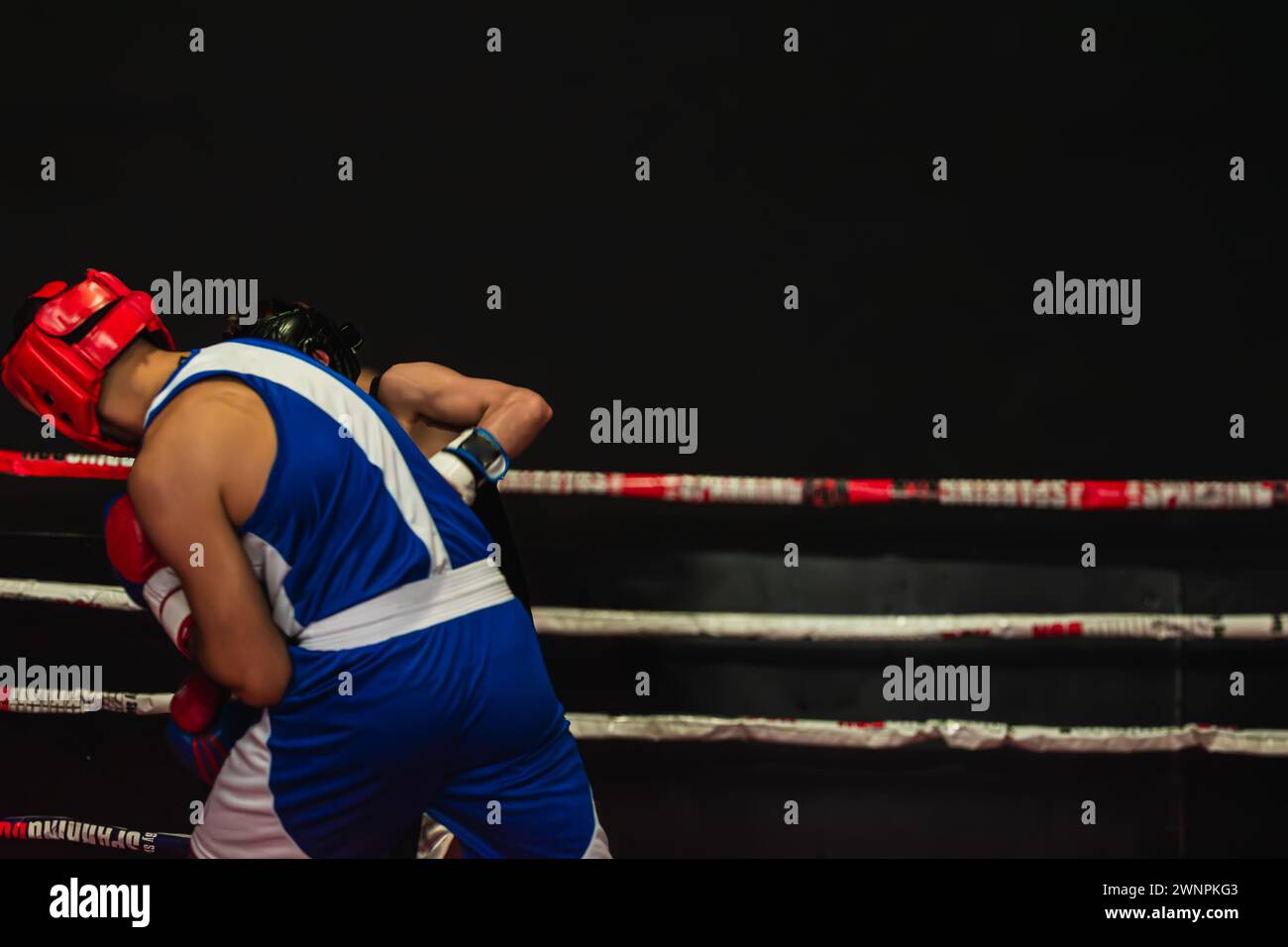 Action boxing gloves punching ring ropes hi-res stock photography and ...