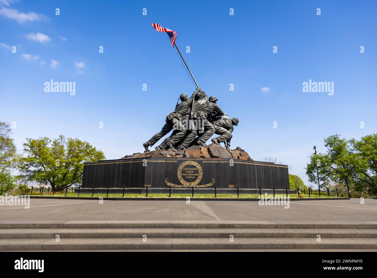 The statue of Iwo Jima commemorating the US Marine Corps during the ...