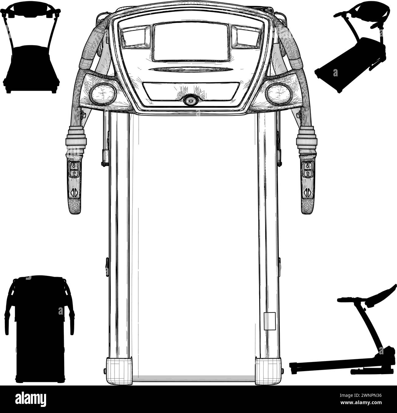 Gym Running Track Machine Vector. A Vector Illustration Isolated On ...