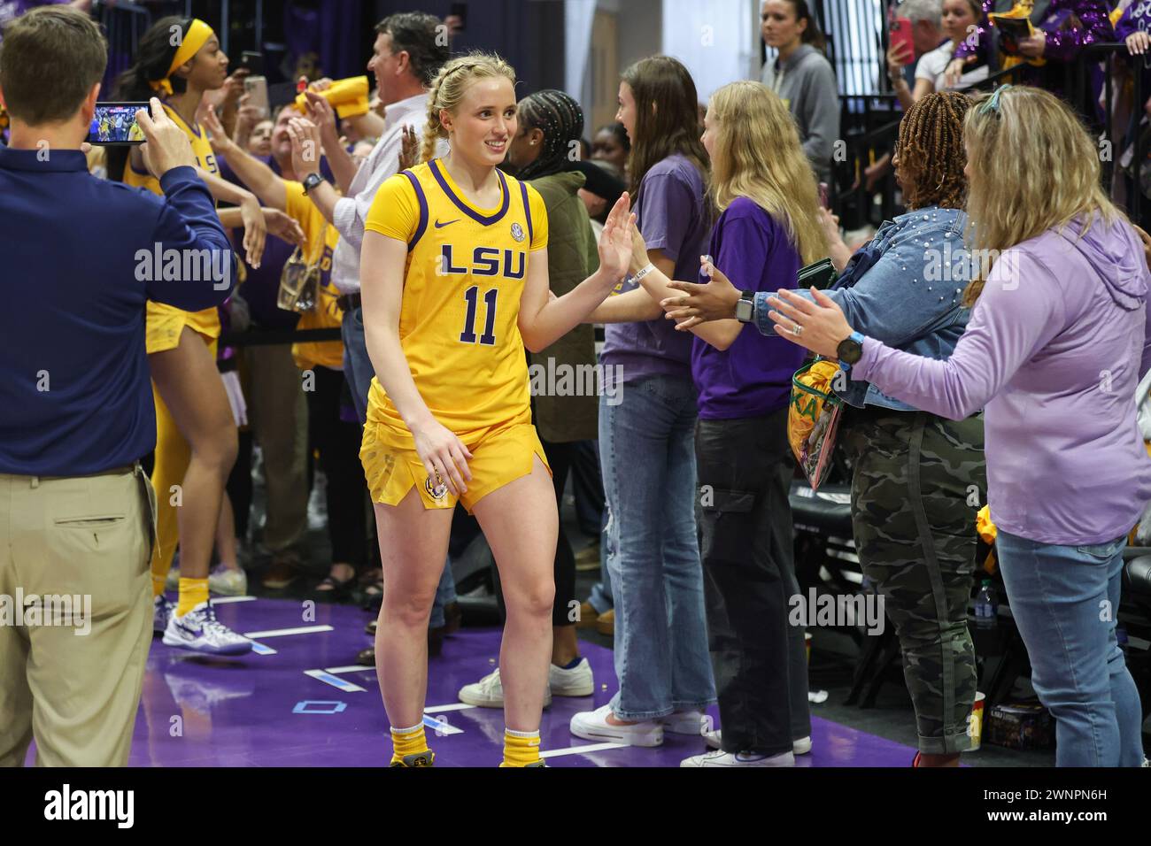 Baton Rouge, LA, USA. 03rd Mar, 2024. LSU senior Hailey Van Lith (11 ...