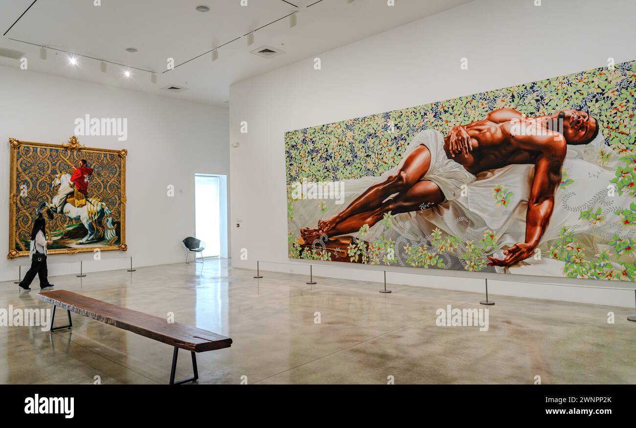 Paintings by artist Kehinde Wiley in Rubell museum of contemporary arts ...