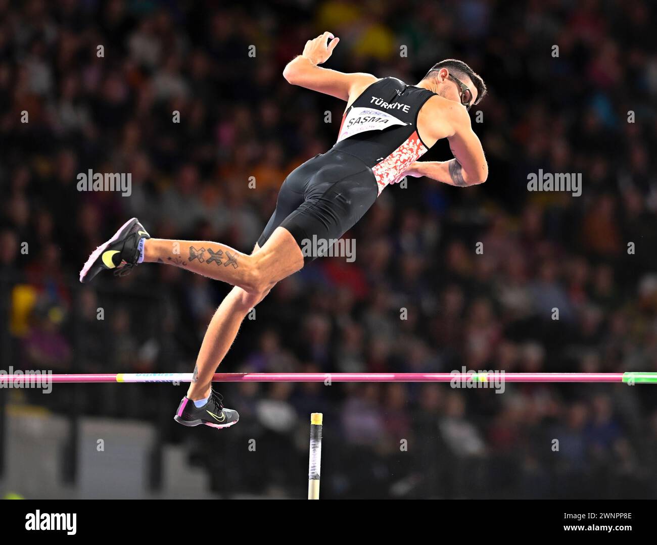 Glasgow Scotland :3–3-2024:Ersu ŞAŞMA of TUR competes in the Pole Vault ...