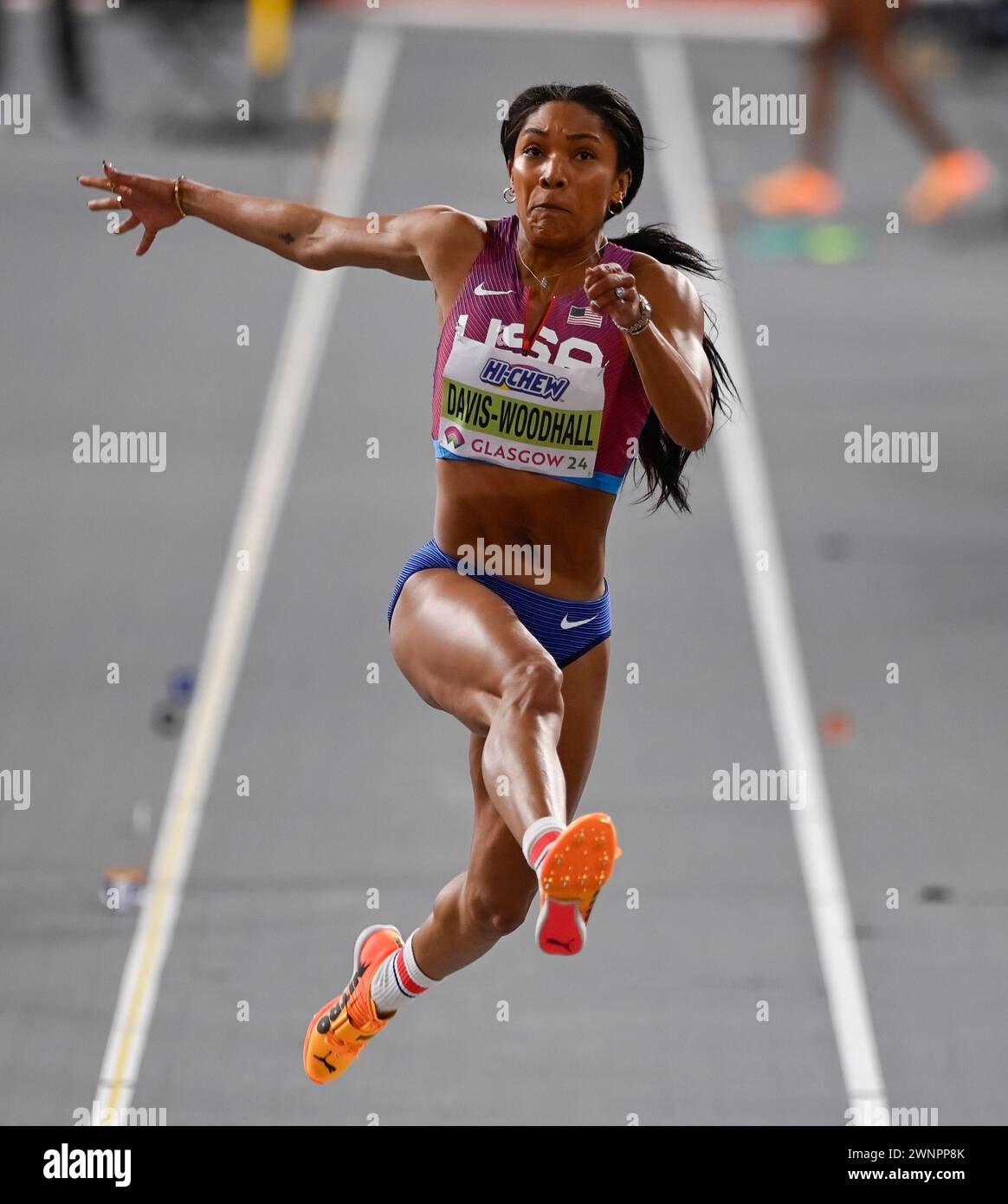 Glasgow Scotland :3–3-2024: Tara DAVIS-WOODHALL of USA in Long Jump ...