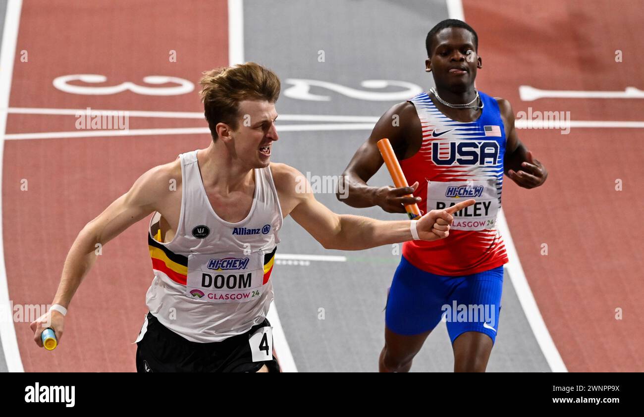 Glasgow Scotland :3–3-2024: Alexander DOOM of BELGIUM on LEG 4 of the ...