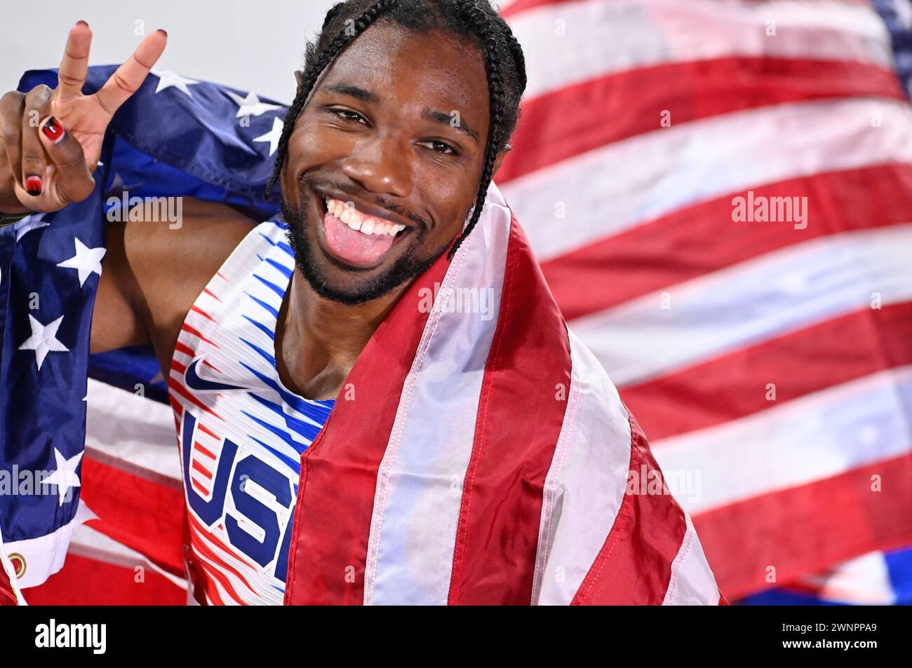 Glasgow Scotland :3–3-2024: Noah LYLES USA at the Emirates Arena for ...