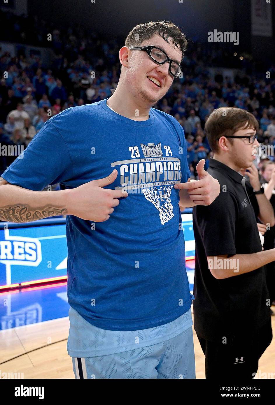 Indiana State's Robbie Avila points to his Missouri Valley Conference ...
