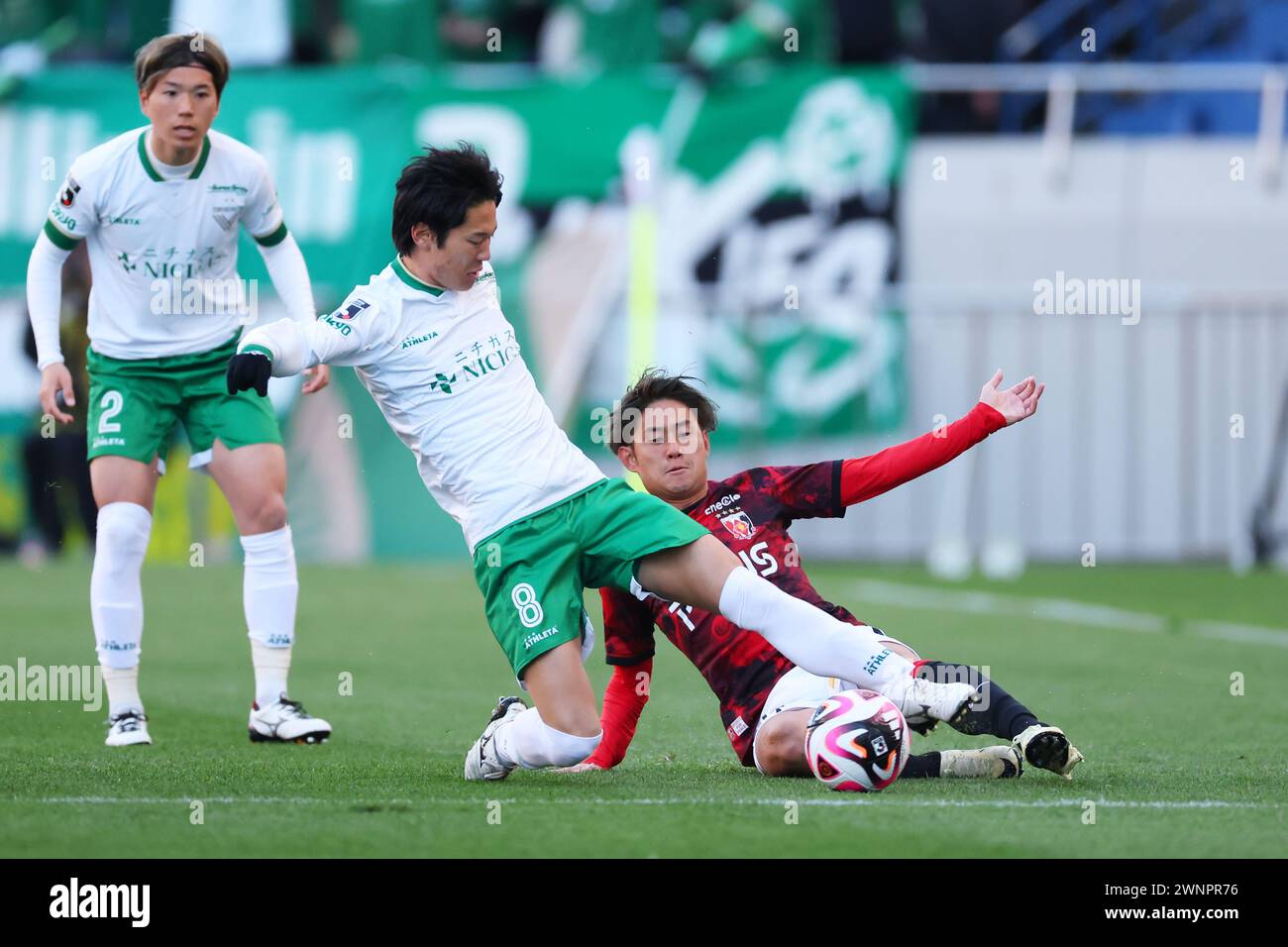 Saitama, Japan. 3rd Mar, 2024. (L to R) Kosuke Saito (Verdy), Takahiro ...