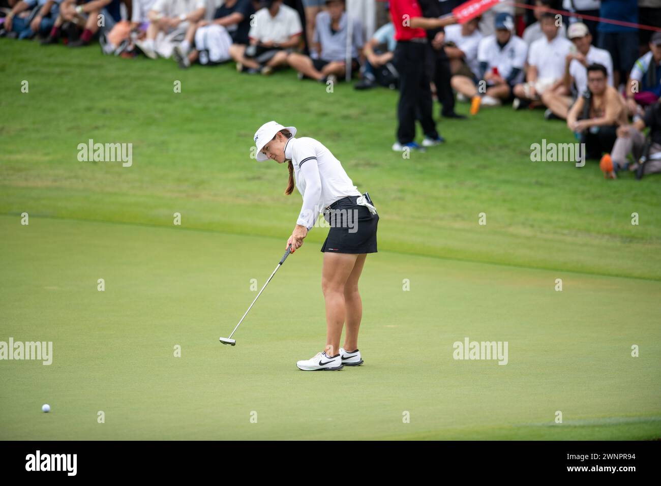 Long putt to victory Stock Photo - Alamy
