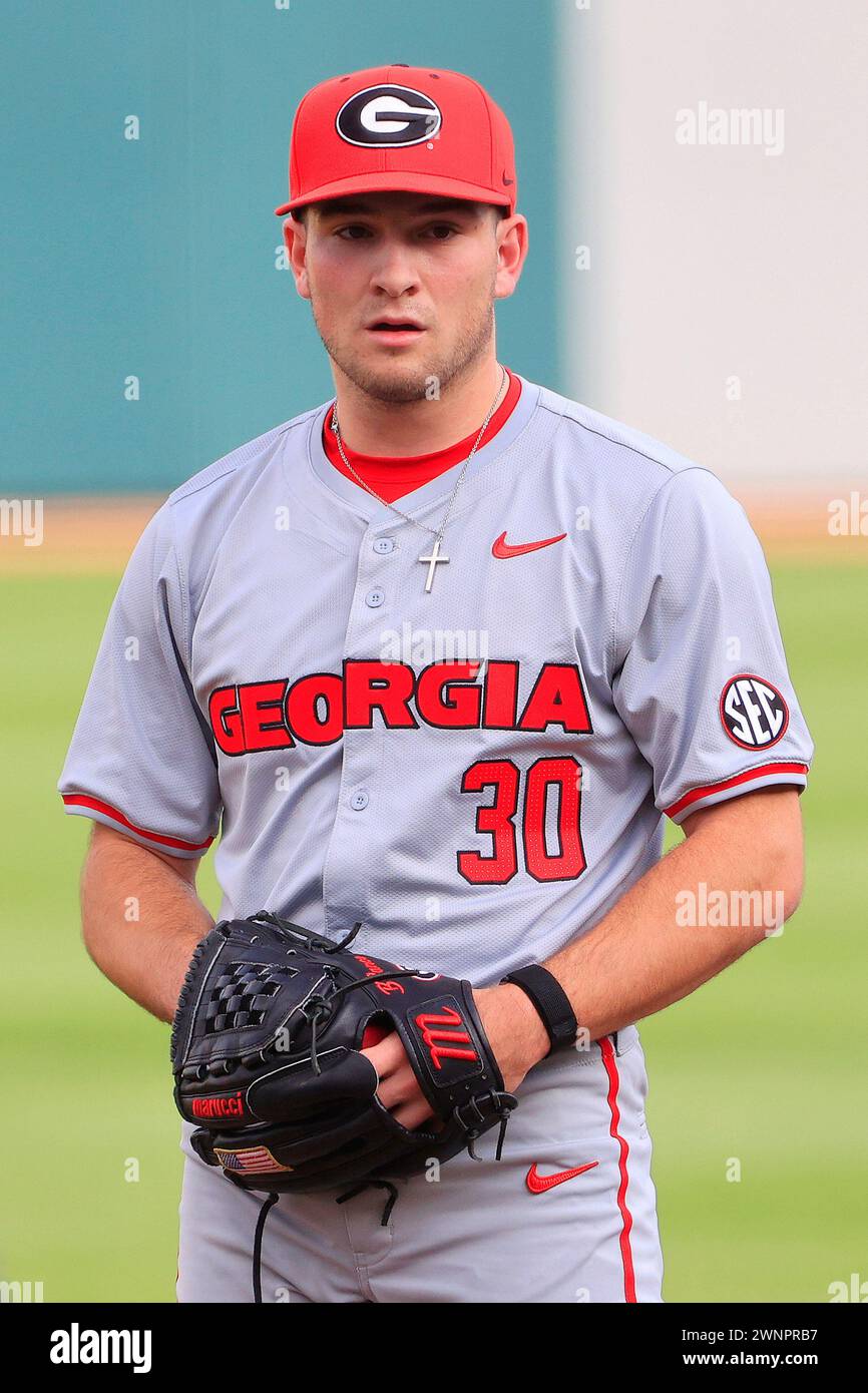 LAWRENCEVILLE, GA - MARCH 03: Georgia pitcher Brandt Pancer (30 ...