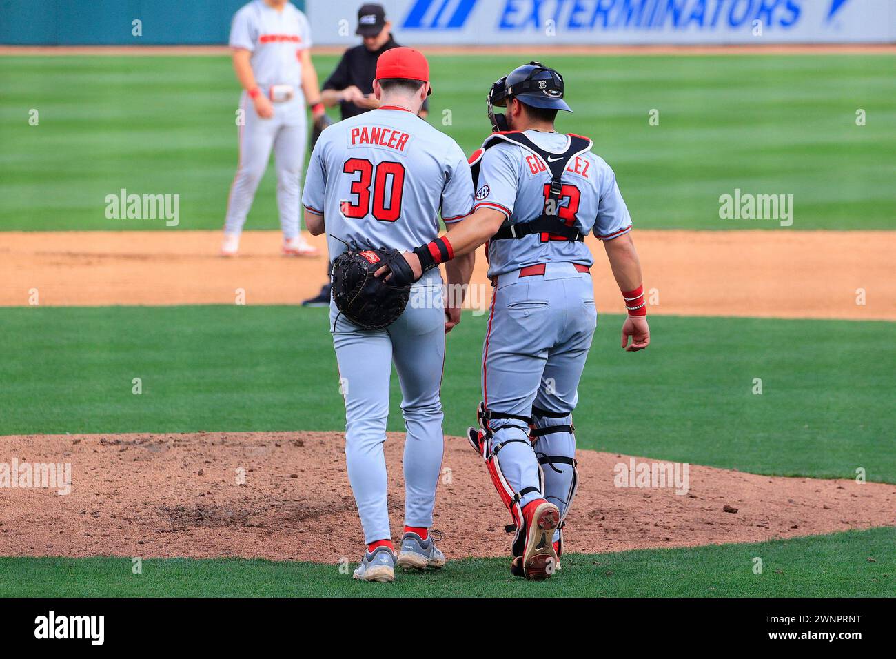 LAWRENCEVILLE, GA - MARCH 03: Georgia catcher Fernando Gonzalez (13 ...