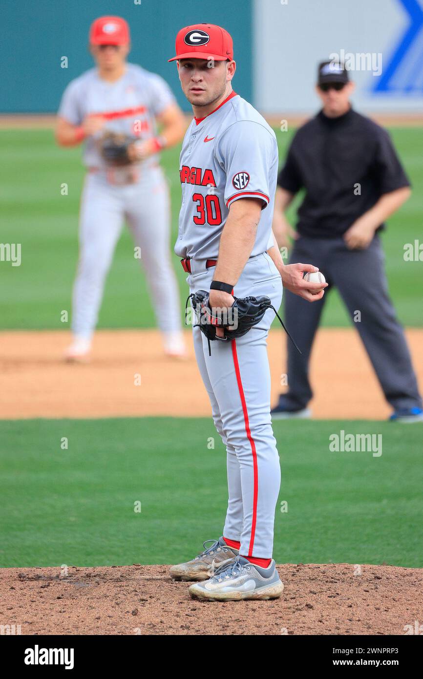 LAWRENCEVILLE, GA - MARCH 03: Georgia pitcher Brandt Pancer (30 ...