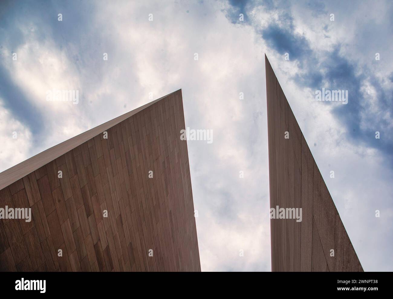 Angled corners of modern buildings reach into the sky Stock Photo - Alamy