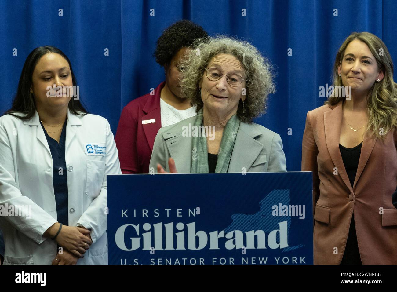 Donna Lieberman speaks at U.S. Senator Kirsten Gillibrand press ...