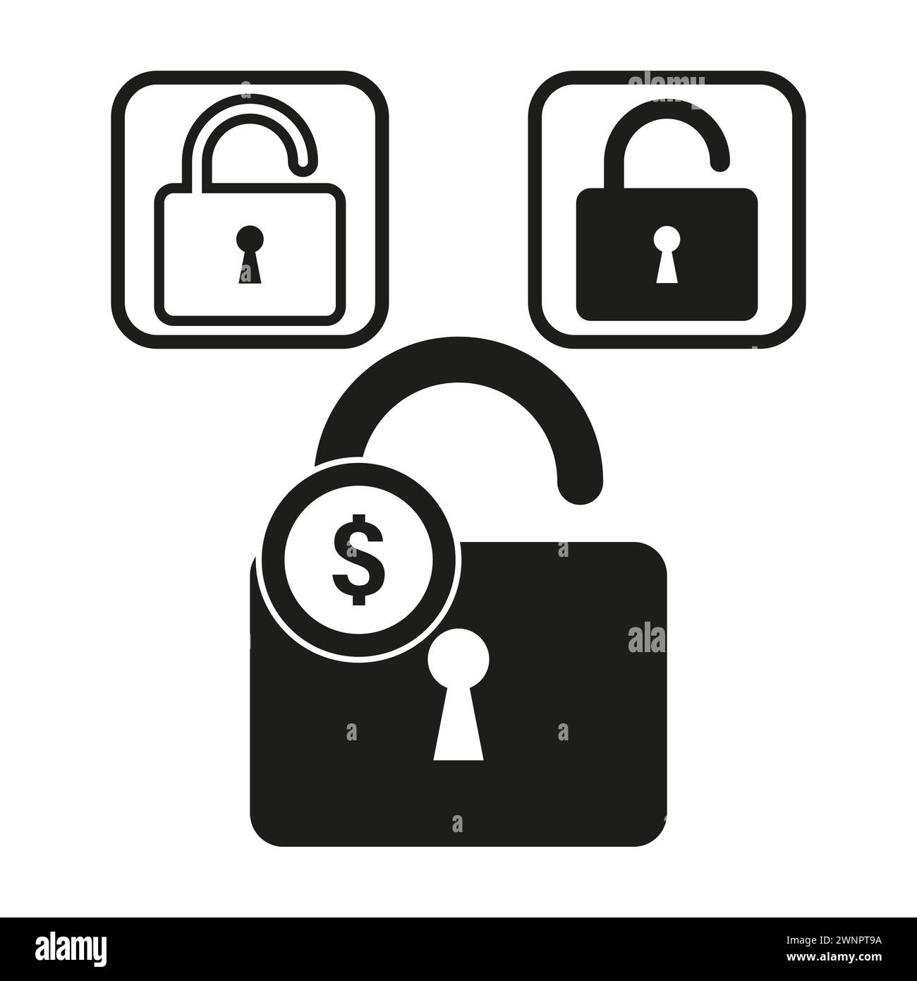 Lock icon. Secure payments. Financial safety. Vector illustration. EPS ...