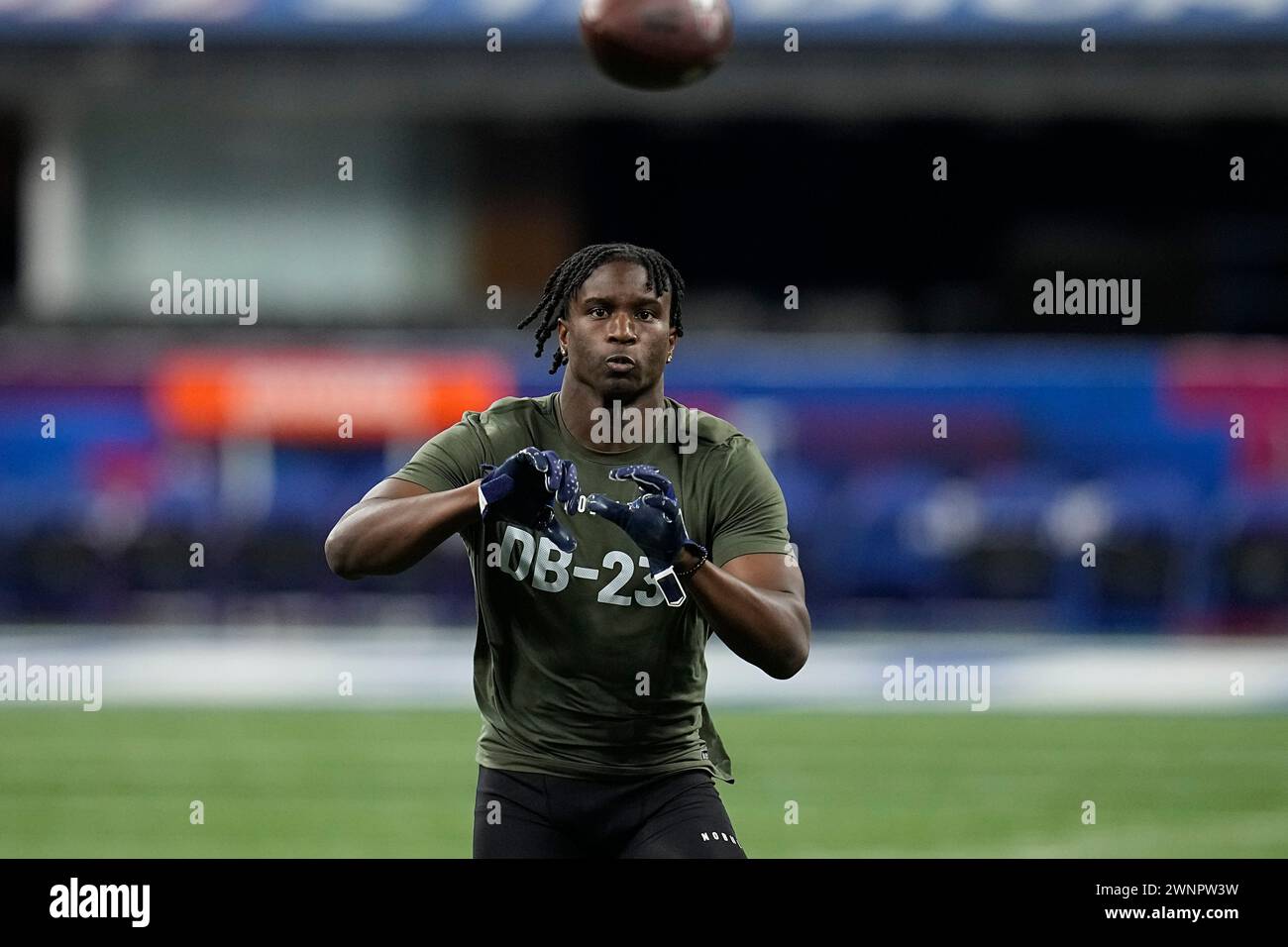 Georgia defensive back Kamari Lassiter runs a drill at the NFL football ...