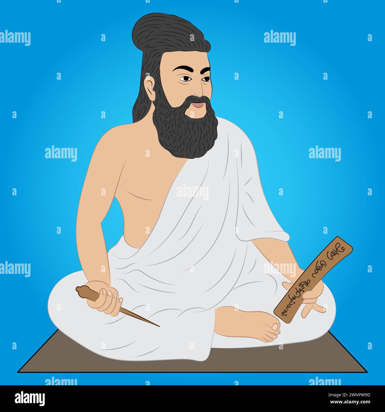 Vector illustration of Thiruvalluvar , commonly known as 'Valluvar ...