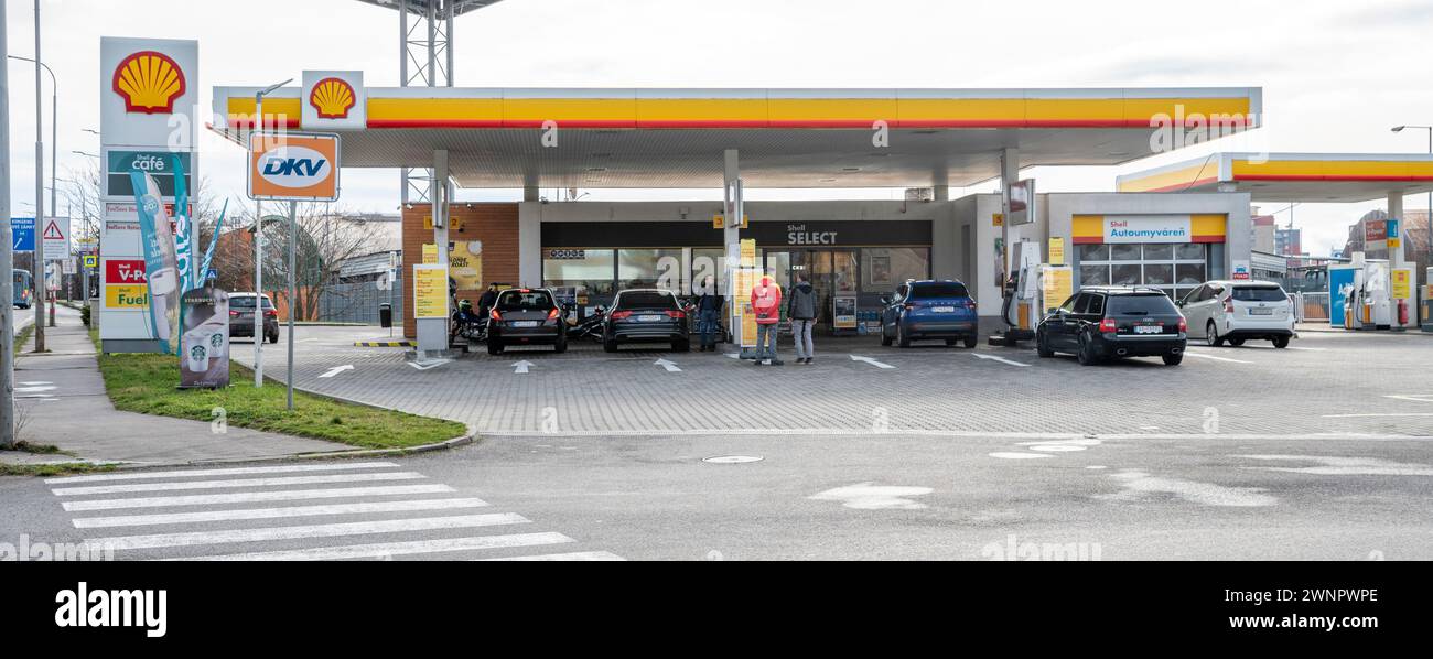 Nitra, Slovakia - February, 24, 2024 : Shell petrol station. Gas ...